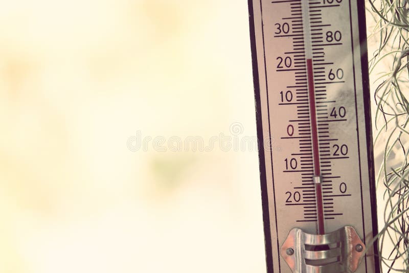 Temperature of 43 Degrees Celsius Measured on a Weather Thermometer ...