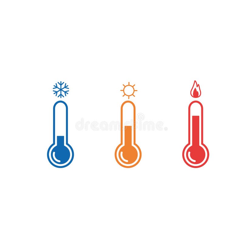 Thermometer Shows a Different Temperatures Outline Icon Stock Vector ...