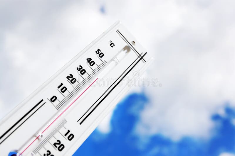 The Thermometer Shows High Temperature Stock Image - Image of ...
