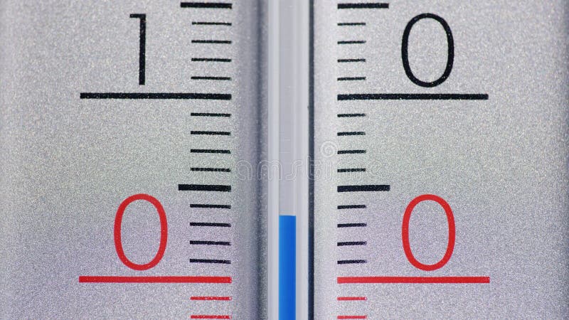 The Thermometer Shows a Sharp Cooling Below Zero Degrees Celsius ...