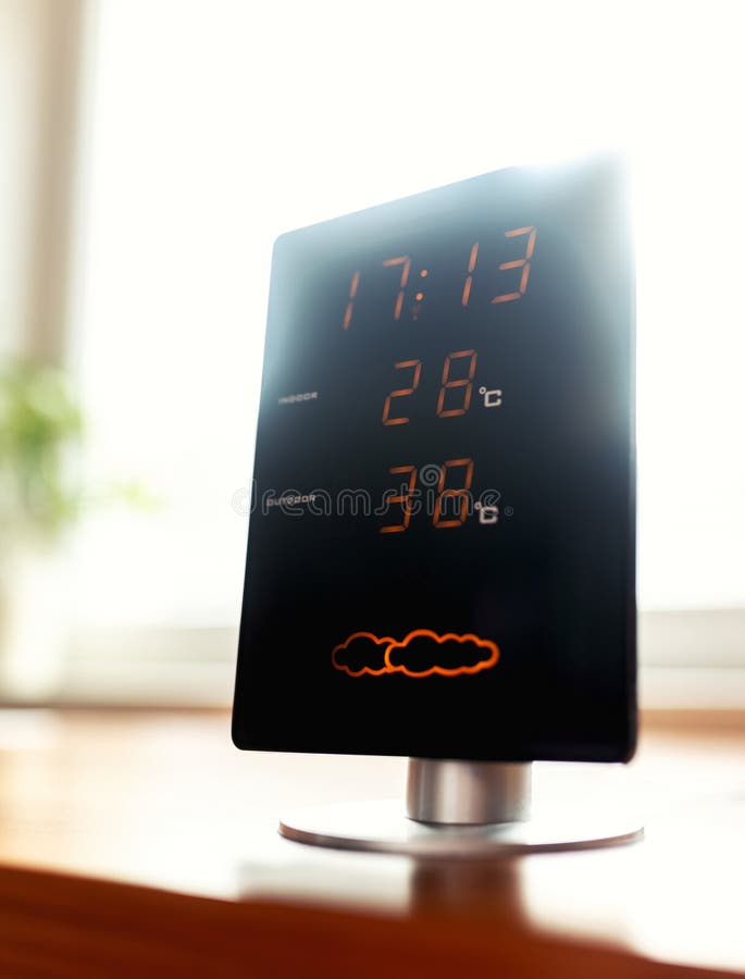 Thermometer Shows the Temperature is Heat in the Sky Stock Image - Image of season, measure ...