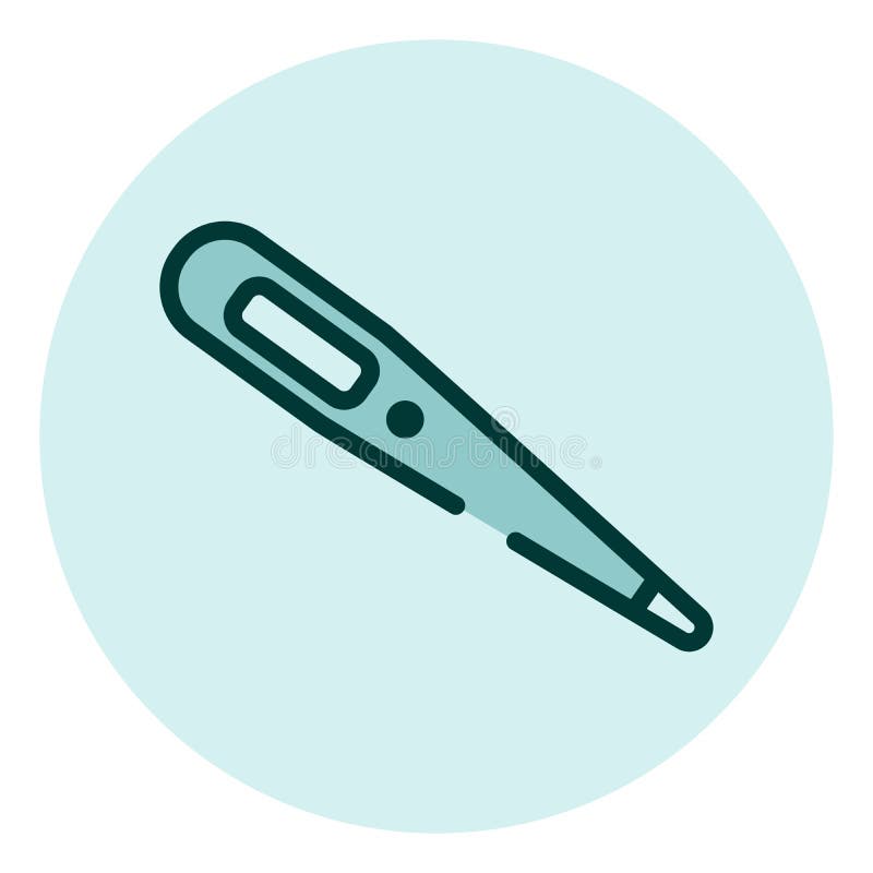 Thermometer sick, icon stock vector. Illustration of high - 259394195