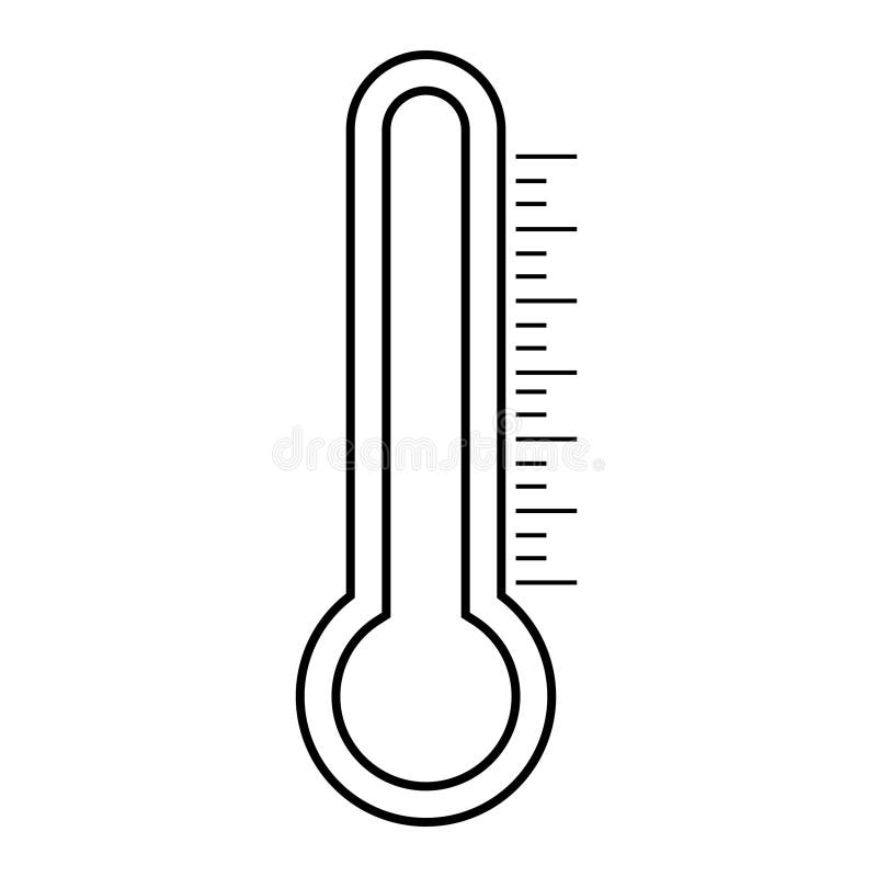 Thermometer Simple Icon Design Illustration with Scale Stock Vector ...