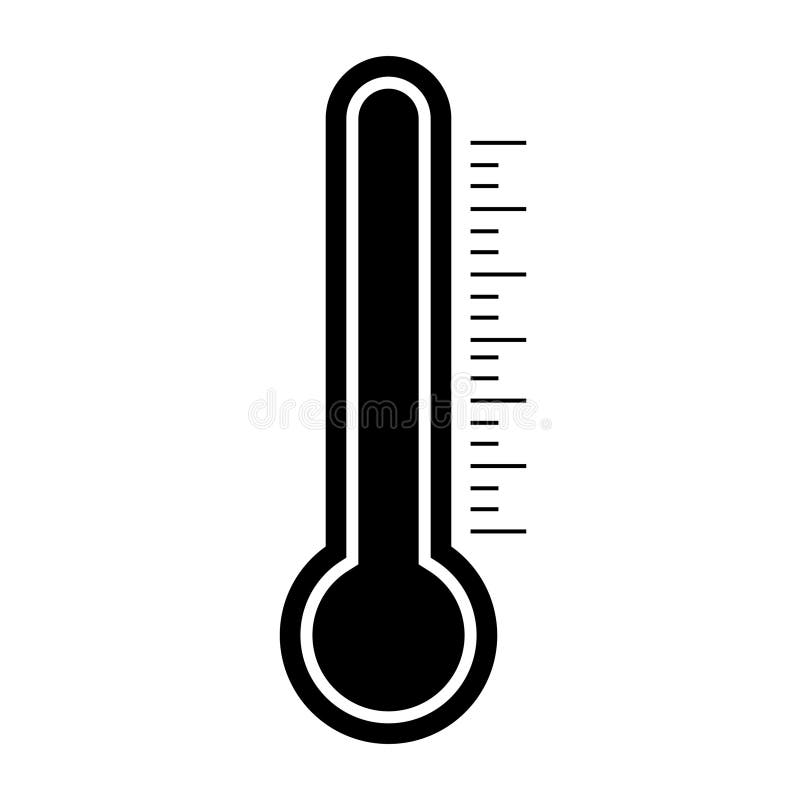 Thermometer Simple Icon Design Illustration with Scale Stock Vector ...