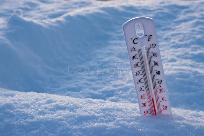 Thermometer in the Snow. Extreme Cold Temperature at Winter Stock Photo ... Thermometer in the Snow. Extreme Cold Temperature at Winter Stock Photo ...