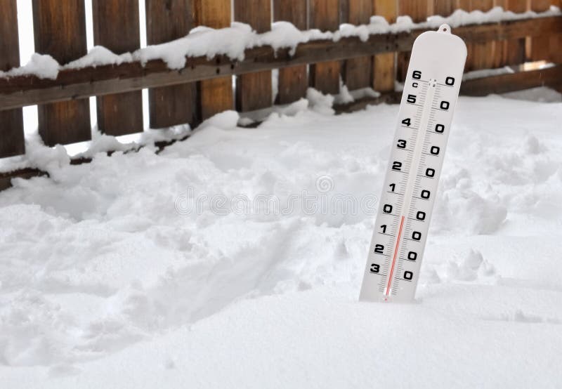 Thermometer in the snow stock image. Image of season - 100178801