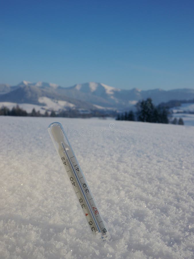 Thermometer snow stock image. Image of blue, global - 238715851