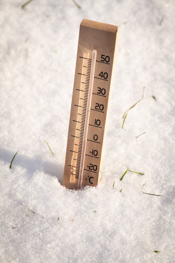 Thermometer in Snow, Winter and Snowfall Stock Photo - Image of ...