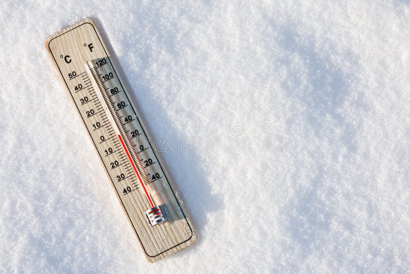 Ice Cold Thermometer in Ice and Snow Stock Image - Image of mercury ...