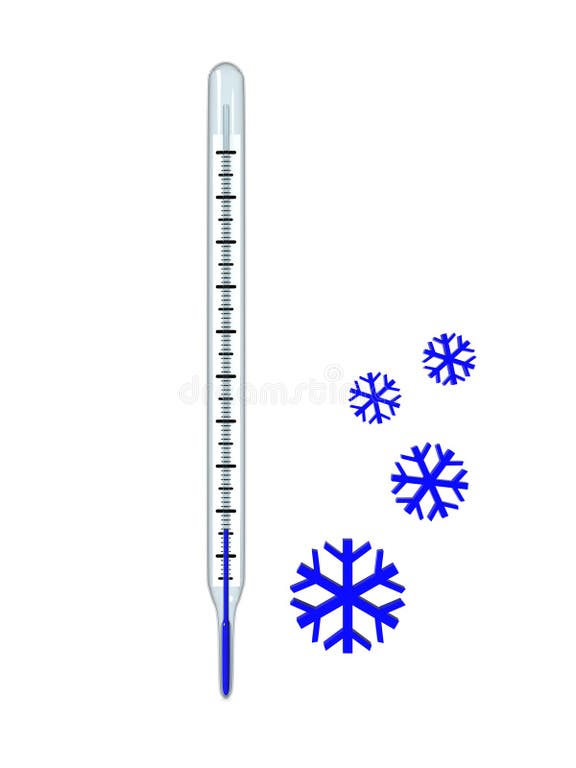 Thermometer with Snowflakes Stock Illustration - Illustration of glass ...