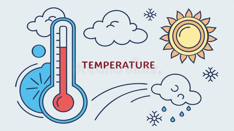 Thermometer and Sun Illustration, Weather Forecast, Temperature Reading ...
