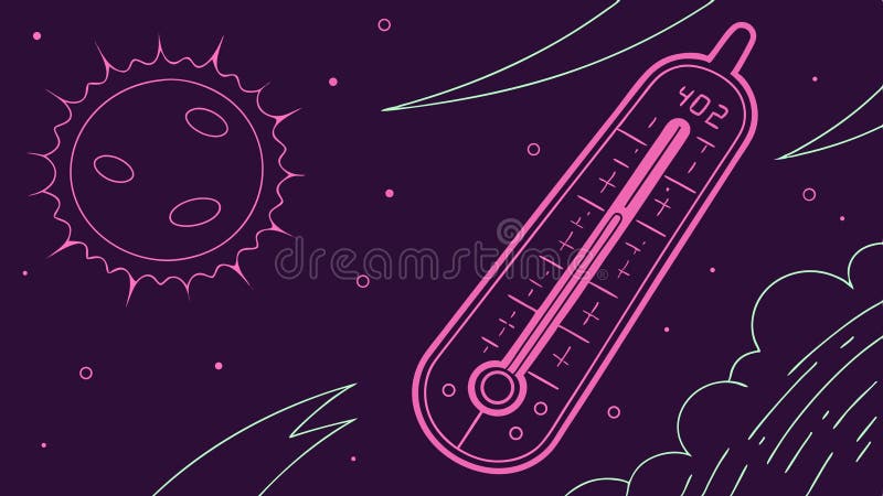 Thermometer with Sun and Moon, Celestial Temperature, Vector Design ...