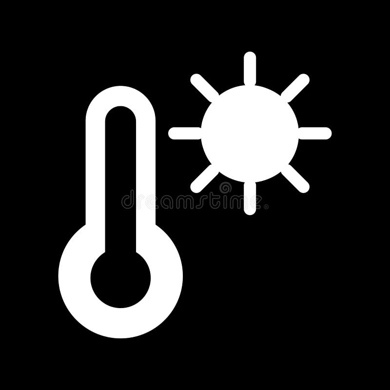 Rise in Temperature Vector Icon. Black and White Thermometer and Meteorology Illustration ...