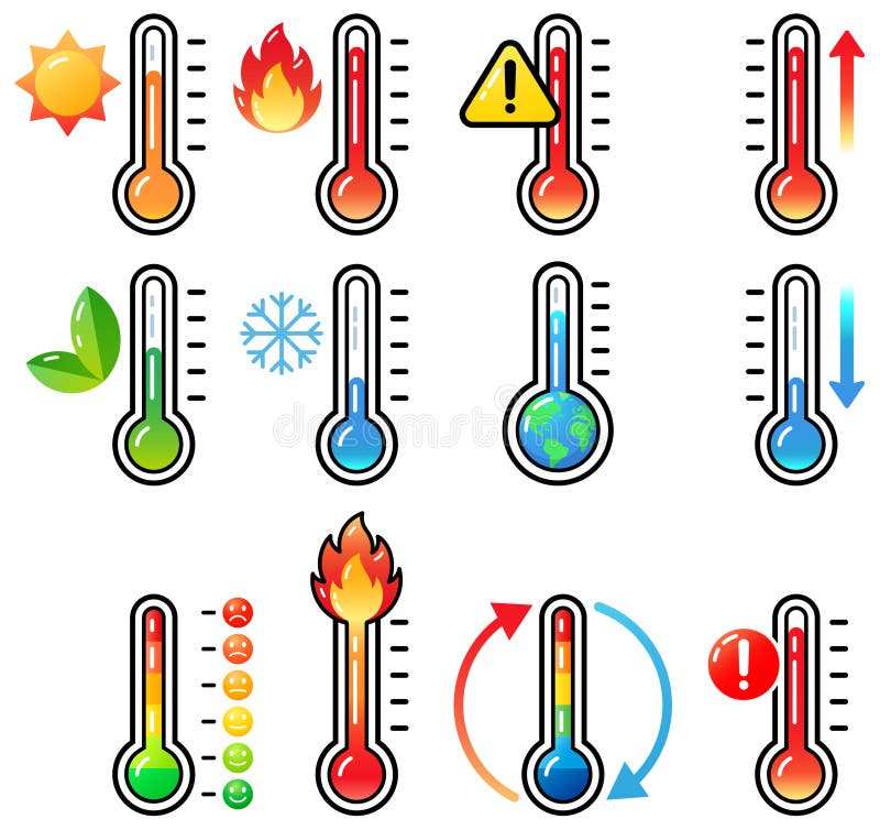 Thermometer Symbol Color Icon Stock Vector - Illustration of warm, heat ...