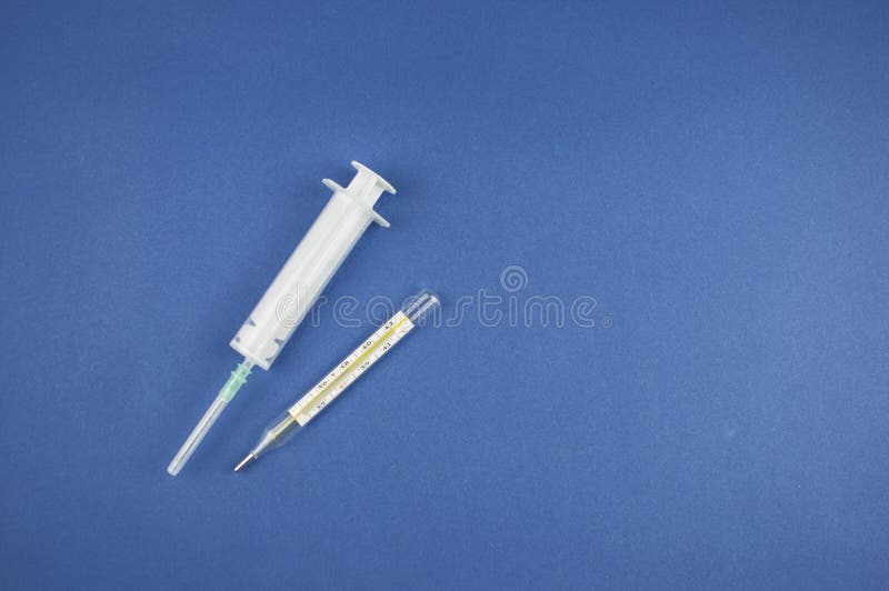 Thermometer Temperature on Blue Background Stock Image - Image of ...