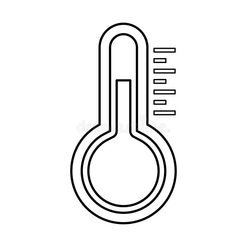 Thermometer, Temperature Icon in Outline Style Stock Illustration ...