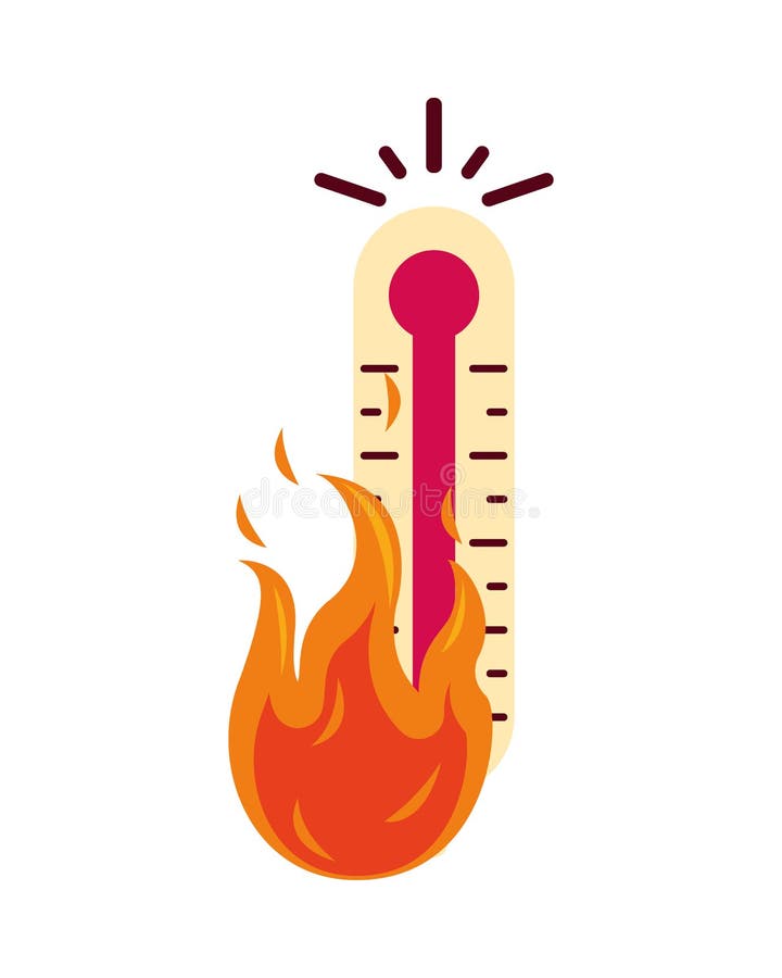 Cartoon Thermometer Fire