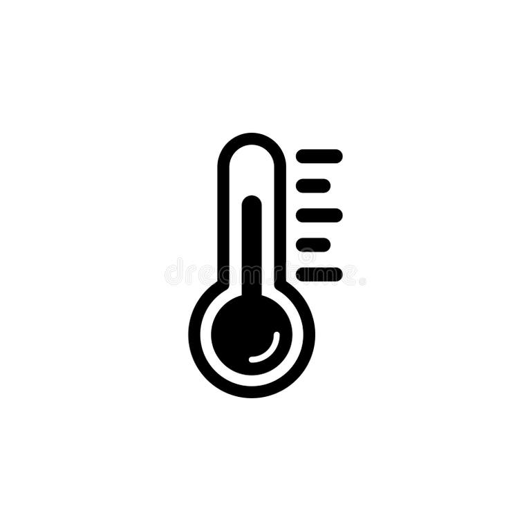 Thermometer, Temperature Measurer Meter Solid Flat Vector Icon Isolated on White Background ...