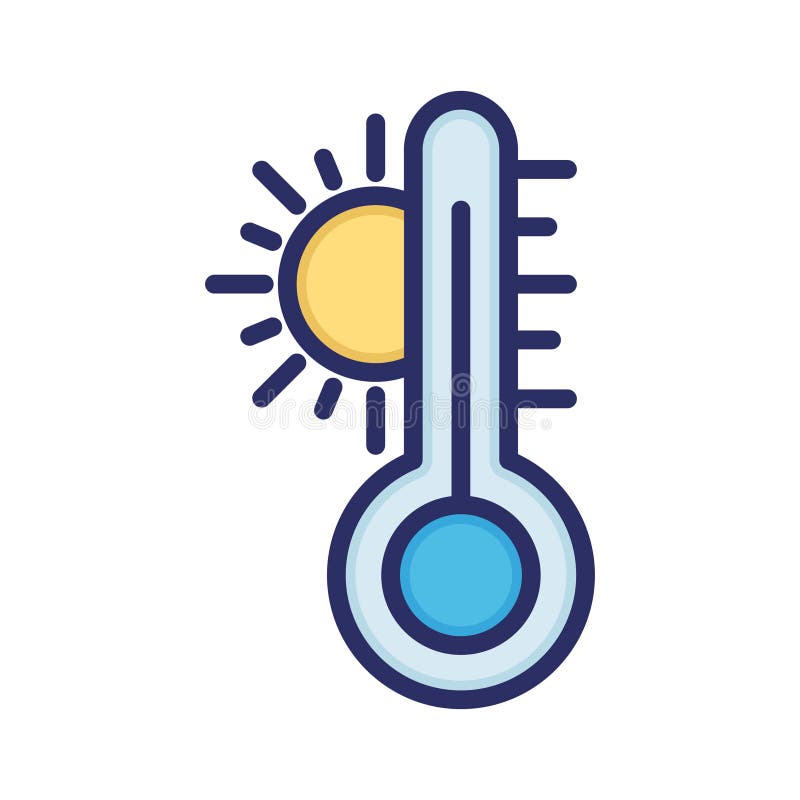 Thermometer, Temperature, Sun, Summer Fully Editable Vector Icon Stock ...