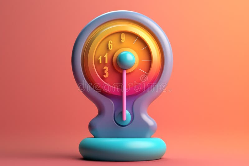 A Thermometer in Trending Color Palette with Generative AI Stock ...