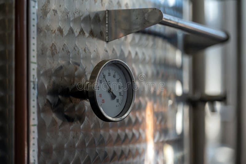 Thermometer Used To Control the Temperature in Fermentation Tank for ...