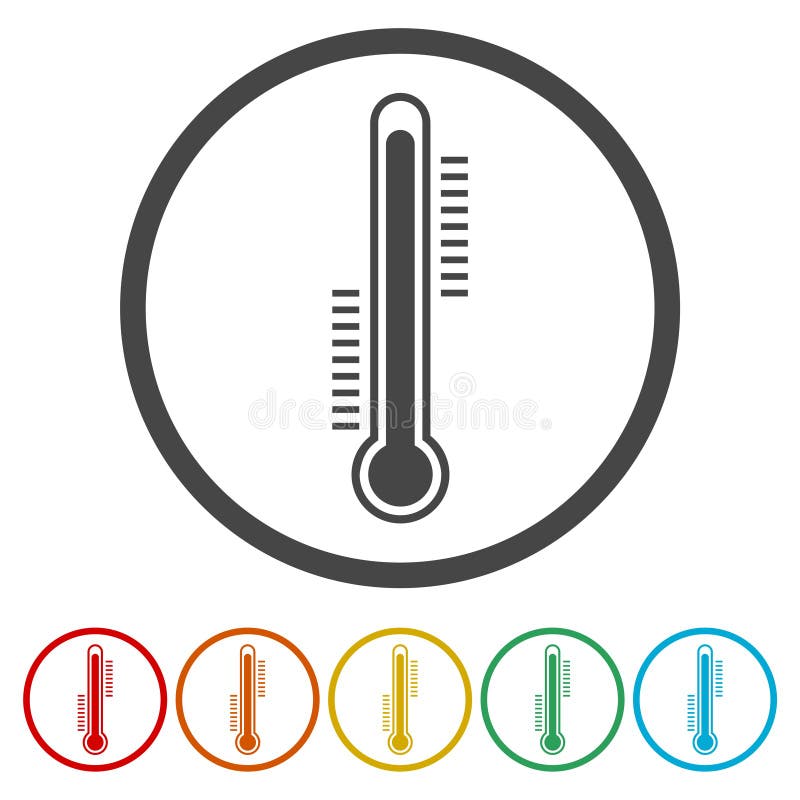 Thermometer vector icon stock vector. Illustration of line - 130076350
