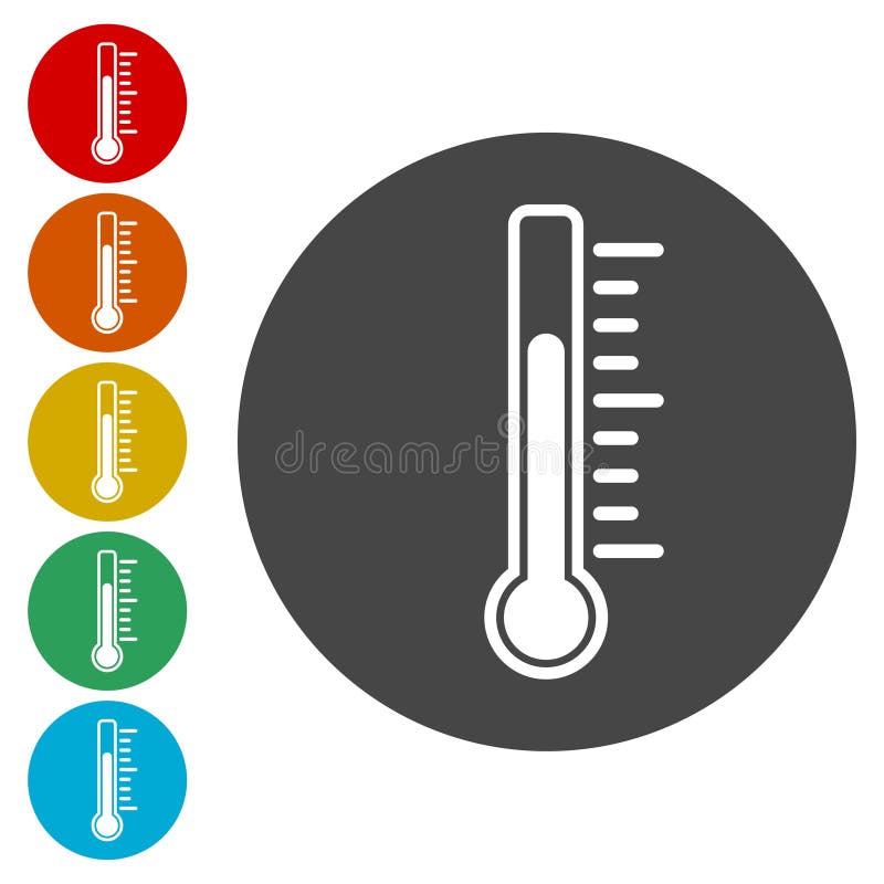 Thermometer vector icon stock vector. Illustration of label - 131830404