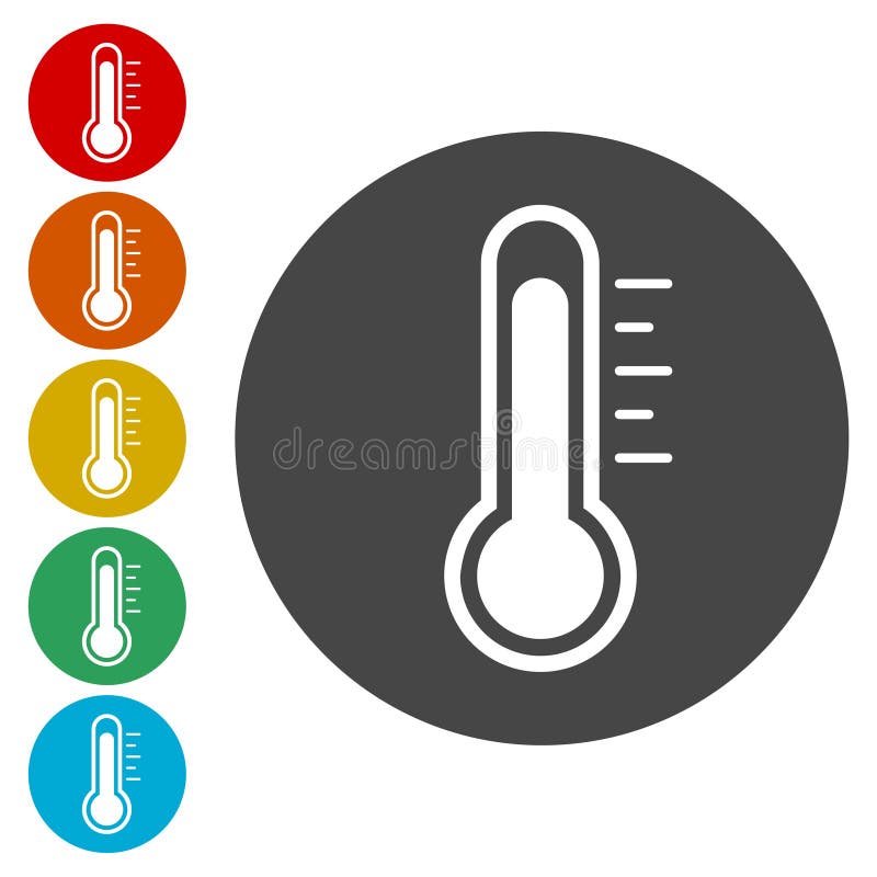 Thermometer vector icon stock vector. Illustration of shape - 131830409