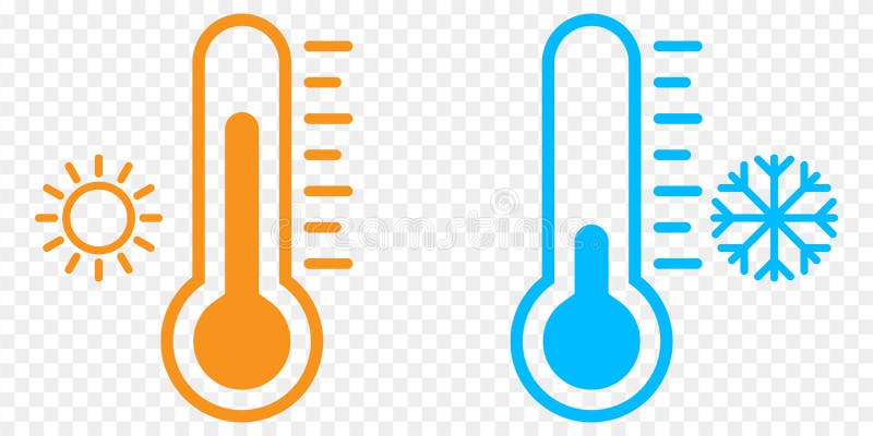 Thermometer Vector Icons. Thermometer with Cold and Hot Symbol Stock ...