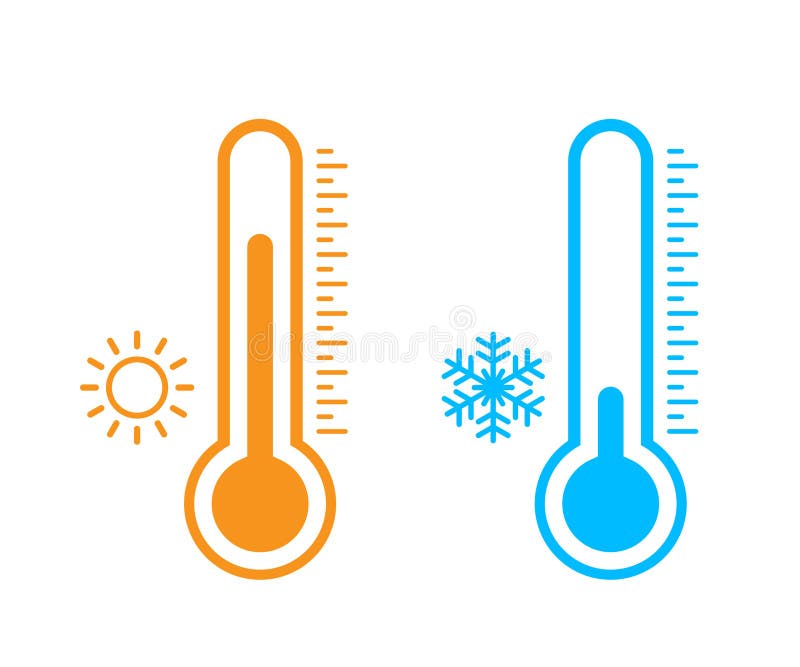 Thermometer Vector Icons. Temperature Icon. Thermometer with Cold and ...