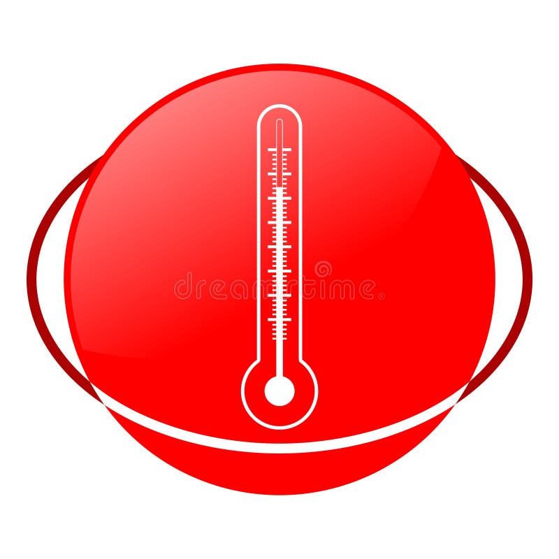 Thermometer Vector Illustration, Red Icon Stock Vector - Illustration ...