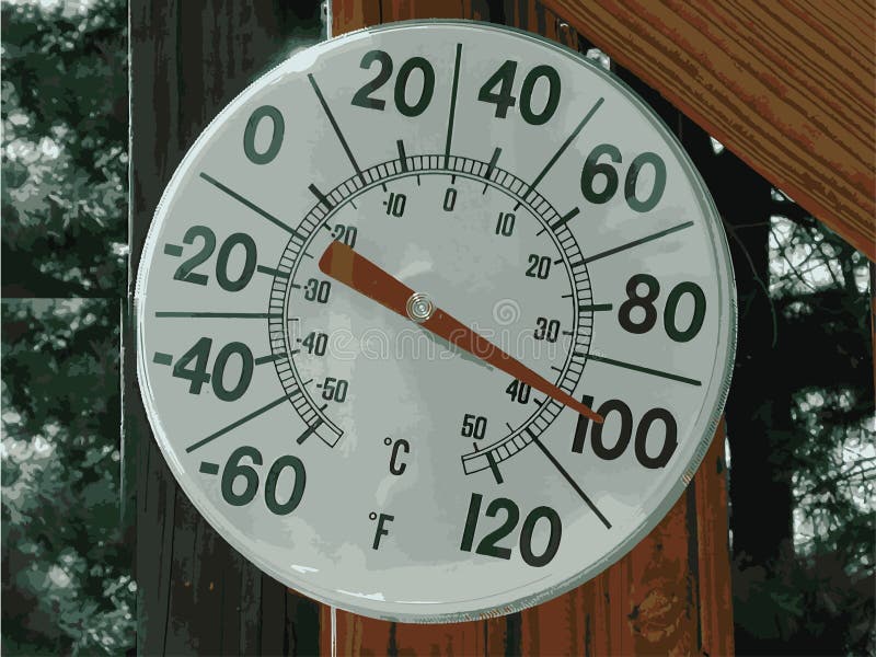 Thermometer Vector Illustration of a Temperature of 100 Degrees Stock ...