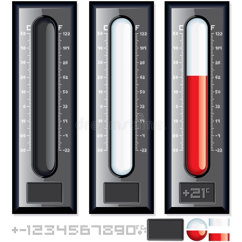 Thermometer Vector Kit. Customizable Illustration Stock Vector ...