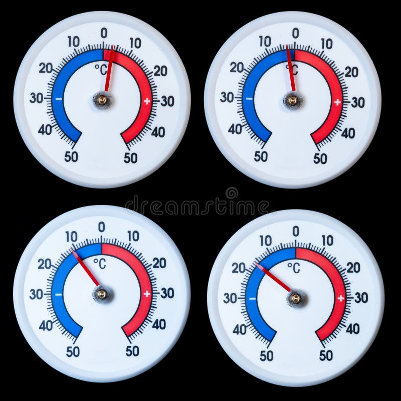 Thermometer in Winter with Temperature Around or Below Zero Degrees ...