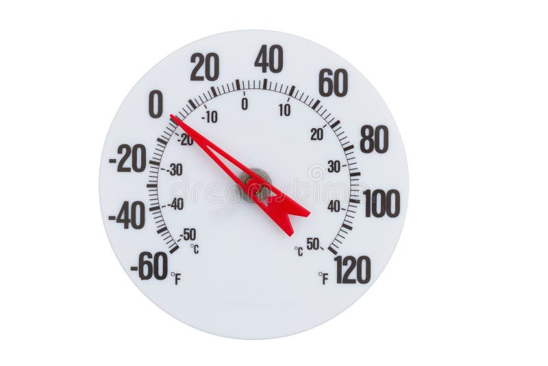 Thermometer at Zero Degrees Fahrenheit Isolated for Your Winter or Cold ...
