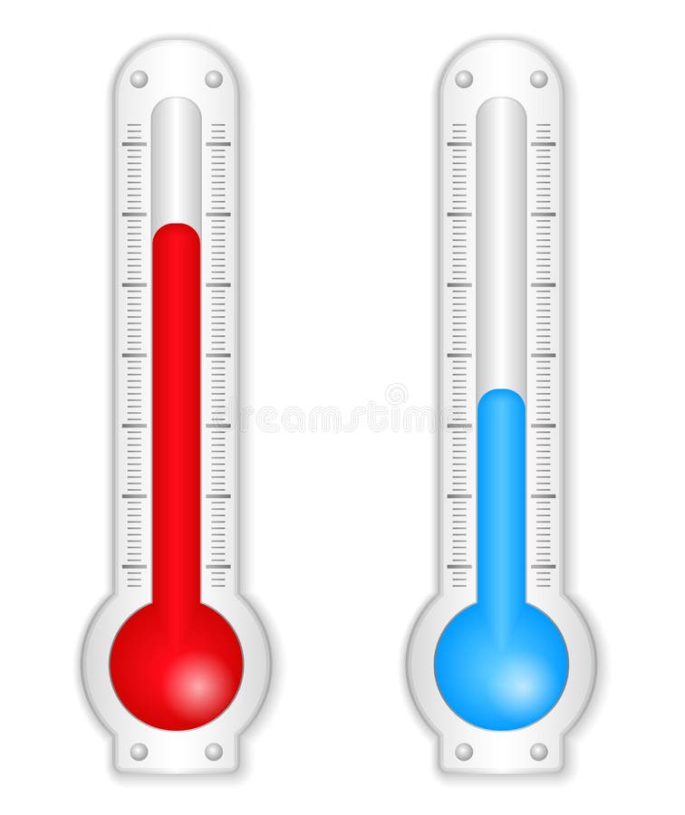 Red and blue thermometers stock vector. Illustration of cold - 103915417