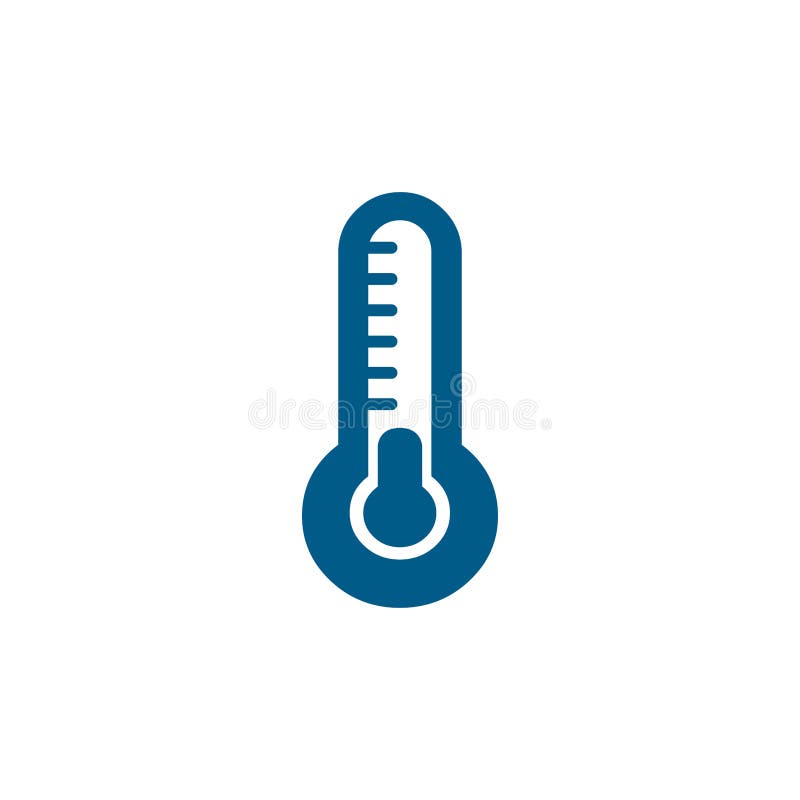 Thermometers Blue Icon on White Background. Blue Flat Style Vector ...