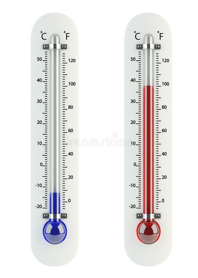 Thermometer Measuring Hot and Cold Temperature Stock Vector ...