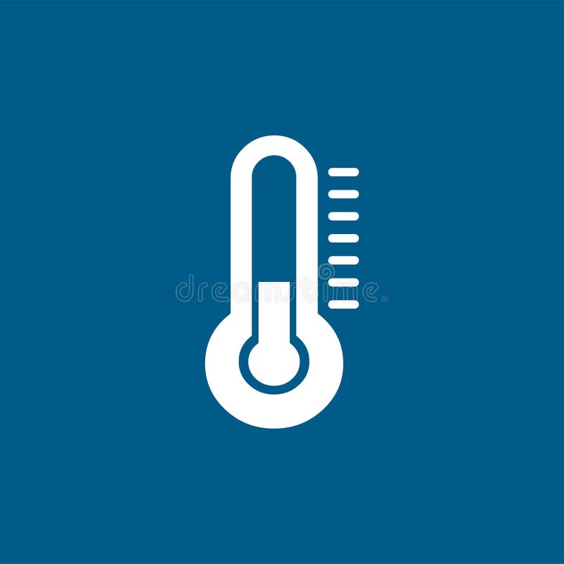 Thermometers Blue Icon on White Background. Blue Flat Style Vector ...