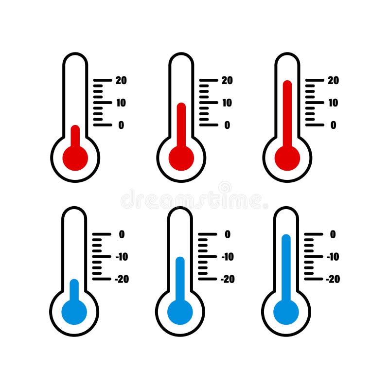 Hot and Cold Temperature Graduation. High and Low Temperature. Celsius ...