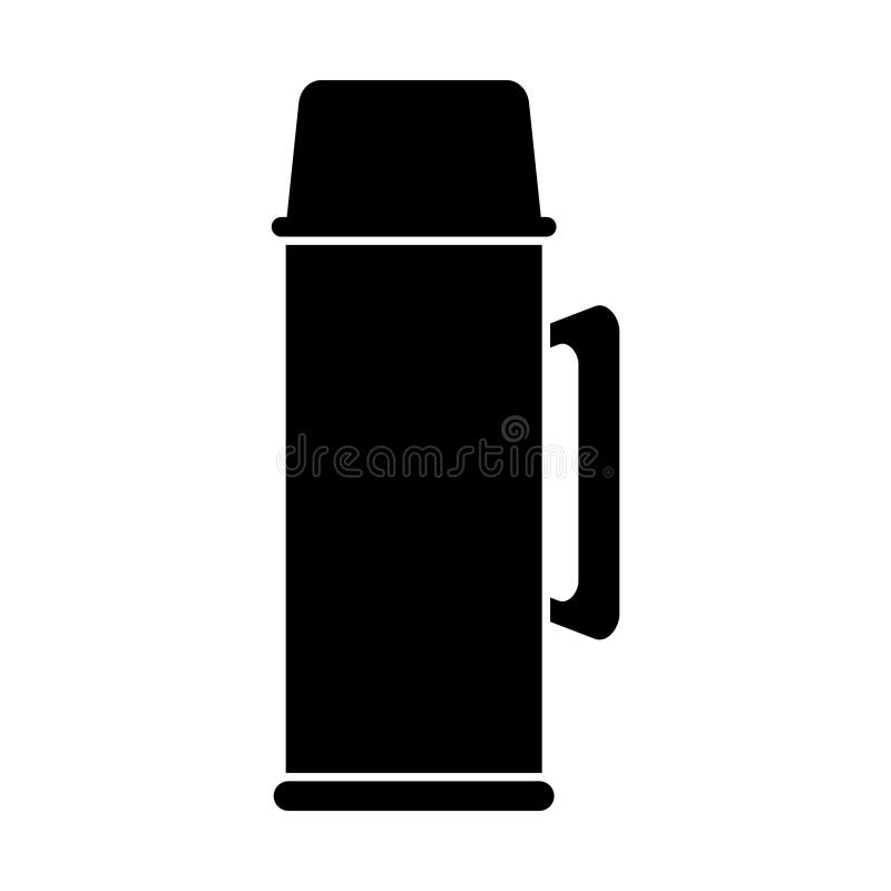 Thermos and Thermo Cup Icons Isolated on White Background. Vector ...