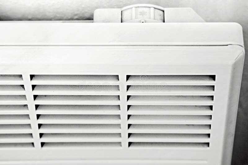 Thermostat, Control Panel on an Electric White Radiator. Detail. Stock ...