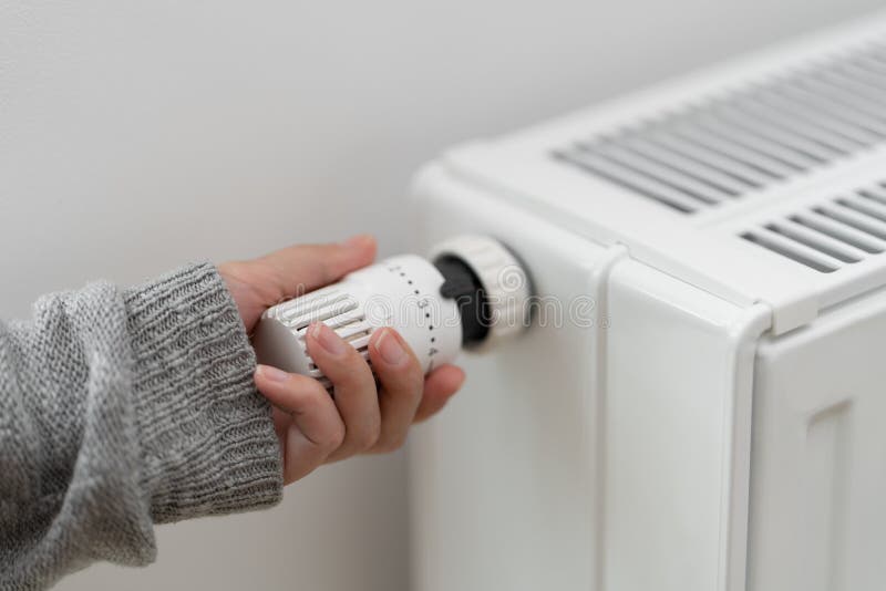 The Room Heating Radiator Thermostat is Set To Economy Mode at 50 Power ...