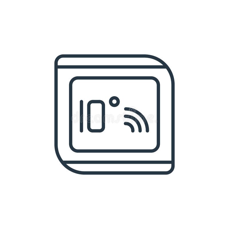 Thermostat Icon Vector from Smart Home Devices Concept. Thin Line ...