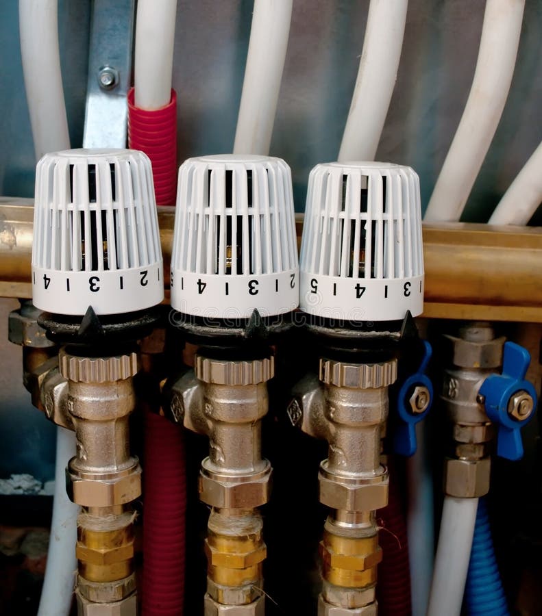 Thermostat on radiator stock photo. Image of heater, heat - 57263898