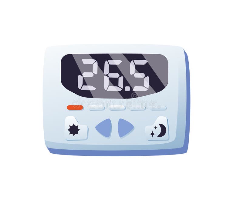 Thermostat Vector Illustration Icon. Smart Digital, Programmable ...