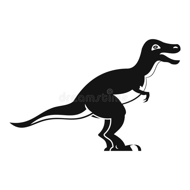 Theropod Dinosaur Icon White Stock Vector - Illustration of animal ...