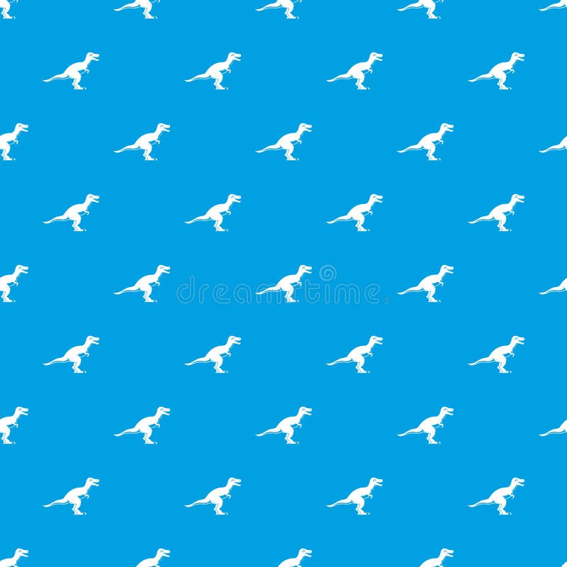 Theropod Dinosaur Pattern Seamless Blue Stock Vector - Illustration of ...