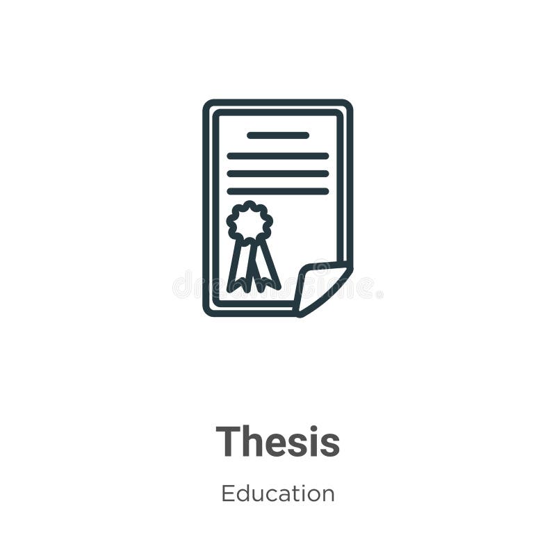 Thesis Outline Vector Icon. Thin Line Black Thesis Icon, Flat Vector ...