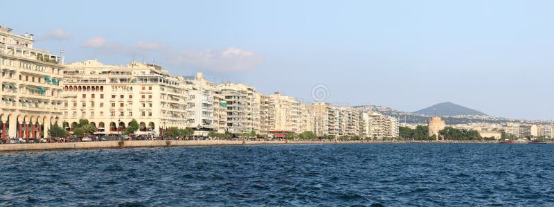 Thessaloniki ( Greece) Panorama Stock Image - Image of metropolis, blue ...
